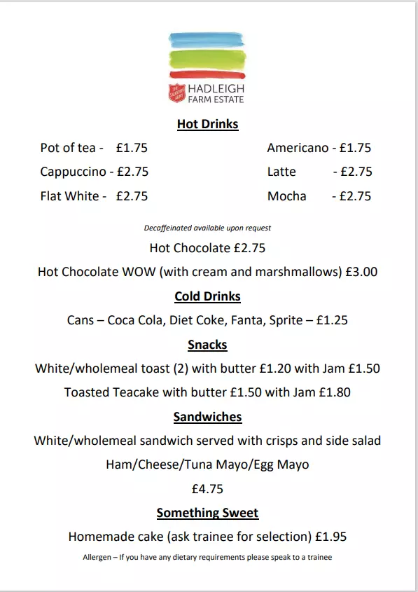 Hadleigh Tearoom | The Salvation Army